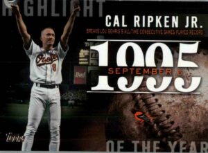 2015 topps highlight of the year baseball card highlight of the year #h-56 cal ripken jr.