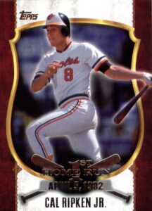 2015 topps first home run baseball card first home run #fhr-2 cal ripken jr.