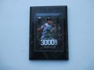 cal ripken jr. baltimore orioles topps 2016 3000 hits club player card mounted on a 4" x 6" black marble plaque