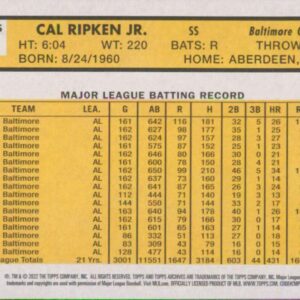 2022 TOPPS ARCHIVES #69 CAL RIPKEN JR. 1963 TOPPS ORIOLES BASEBALL MLB