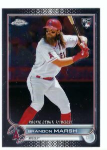 brandon marsh 2022 topps chrome update rookie debut #usc188 rookie baseball card rc philadelphia phillies