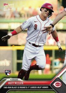 2023 topps now baseball #333 matt mclain rookie card reds - 1st career home run