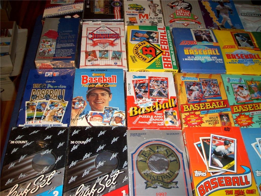 Box of 100 Old Sealed Baseball Packs. Lot of 1000+ Cards in This Collection