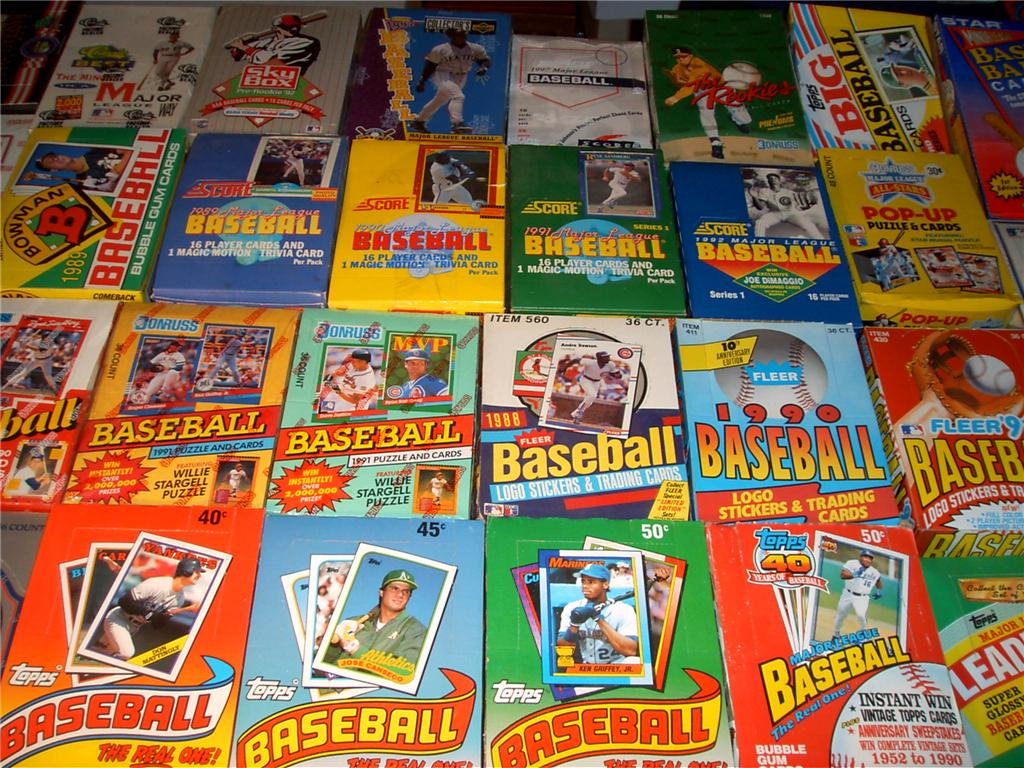 Box of 100 Old Sealed Baseball Packs. Lot of 1000+ Cards in This Collection