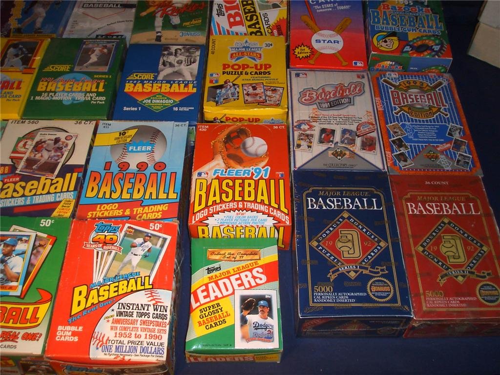 Box of 100 Old Sealed Baseball Packs. Lot of 1000+ Cards in This Collection