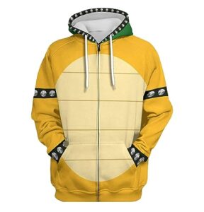 qenuia super brothers peach luigis bowser 3d printed full zip hooded sweatshirt cosplay comics costume for unisex adults