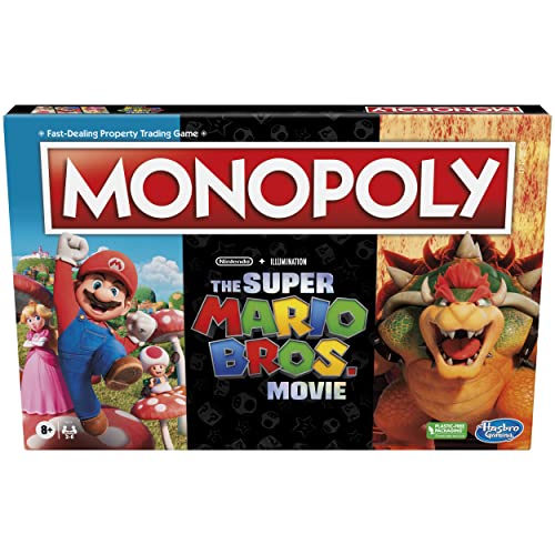 Hasbro Gaming Monopoly The Super Mario Bros. Movie Edition Kids Board Game, Family Games for Super Mario Fans, Ages 8+