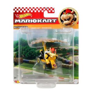 hot wheels 1:64 mario kart - bowser in standard kart with bowser kite die cast