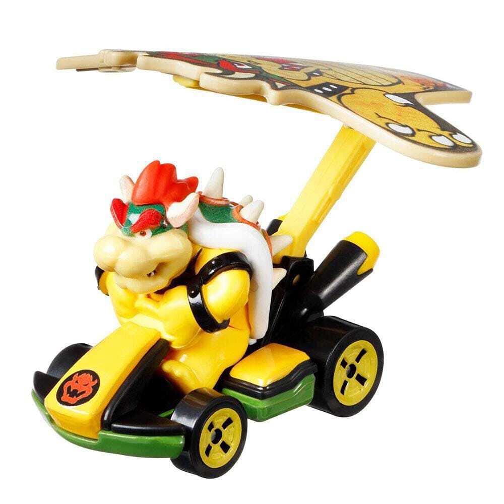 Hot Wheels 1:64 Mario Kart - Bowser in Standard Kart with Bowser Kite Die Cast