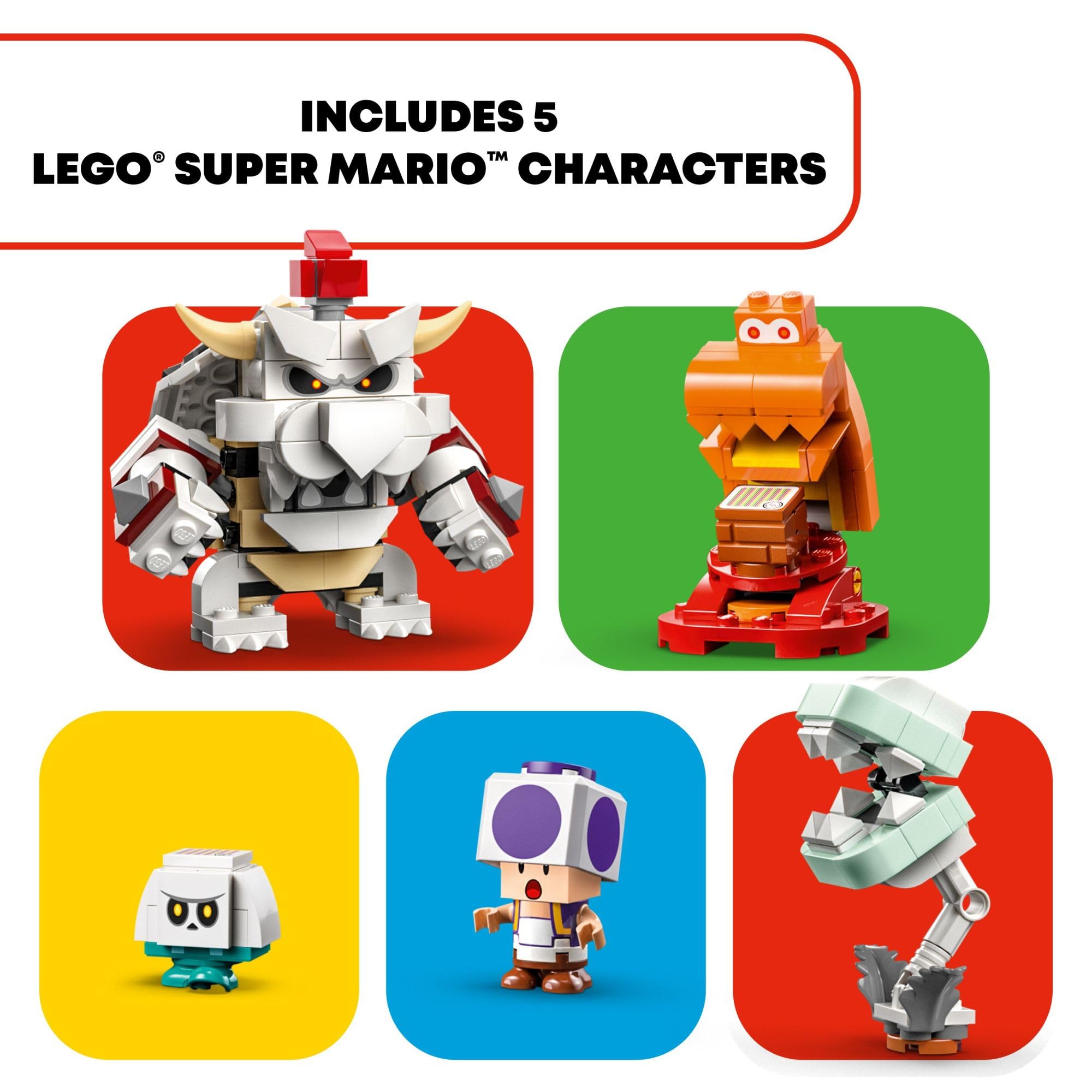 LEGO Super Mario Dry Bowser Castle Battle Expansion Set, Buildable Game with 5 Super Mario Figures, Collectible Playset to Combine with a Starter Course, Super Mario Gift Set for Kids Ages 8-10, 71423