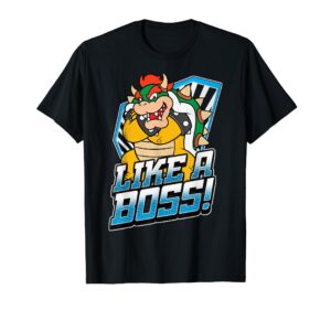 nintendo super mario bowser like a boss bold graphic t-shirt t-shirt