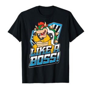 Nintendo Super Mario Bowser Like A Boss Bold Graphic T-Shirt T-Shirt