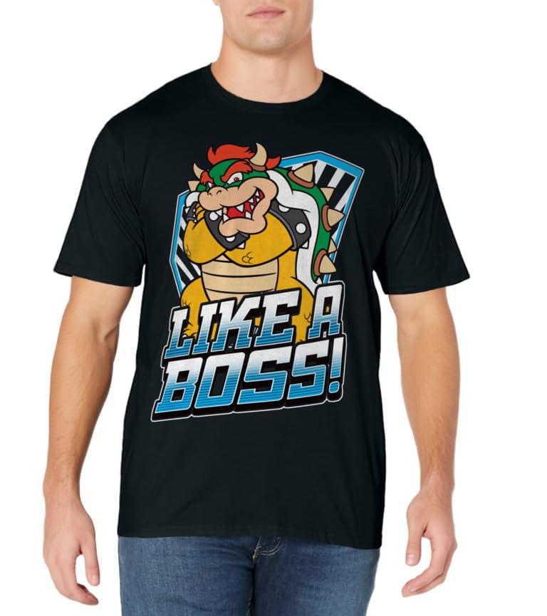 Nintendo Super Mario Bowser Like A Boss Bold Graphic T-Shirt T-Shirt