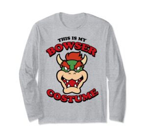 nintendo super mario bowser costume graphic long sleeve t-shirt