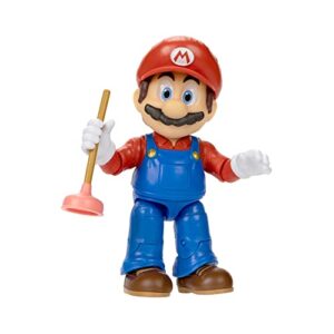 the super mario bros. movie - 5 inch action figures series 1 – mario figure with plunger accessory