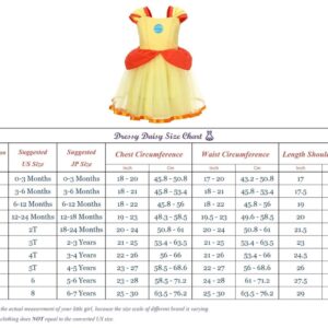 Dressy Daisy Super Brothers Princess Costume Tulle Dress for Baby Girls Halloween Birthday Party Fancy Outfits Size 3-6 Months, Yellow