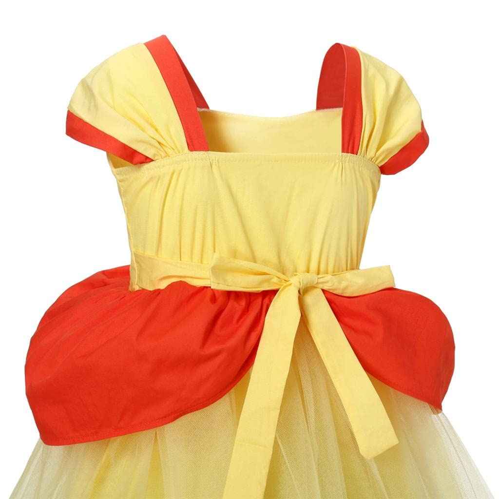 Dressy Daisy Super Brothers Princess Costume Tulle Dress for Baby Girls Halloween Birthday Party Fancy Outfits Size 3-6 Months, Yellow