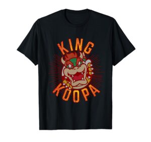 super mario king koopa bowser vintage nintendo portrait t-shirt