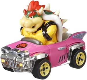 hot wheels gbg31 mario kart 1:64 die-cast bowser with badwagon vehicle