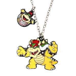 stktfkk cartoon necklace metal classic anime bowser necklace (1)