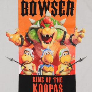 Super Mario Bros Movie Shirt Men's Bowser King Of The Koopas Adult T-Shirt (Medium, Grey)