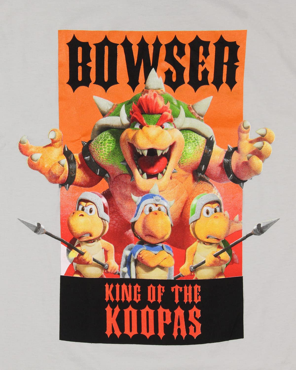 Super Mario Bros Movie Shirt Men's Bowser King Of The Koopas Adult T-Shirt (Medium, Grey)