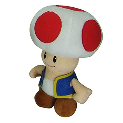 Little Buddy Super Mario All Star Collection 1417 Toad Stuffed Plush, Multicolored,7.5"