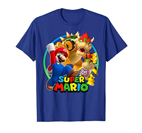 Super Mario Bowsers & Mario Rainbow Color Circle Portrait T-Shirt