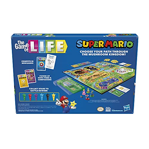 Hasbro Gaming The Game of Life: Super Mario Edition Board Game for Kids Ages 8 and Up, Play Minigames, Collect Stars, Battle Bowser