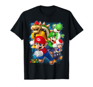 nintendo super mario luigi bowser spray paint t-shirt