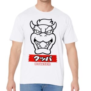 Super Mario Bowser Outline Kanji Portrait Graphic T-Shirt T-Shirt