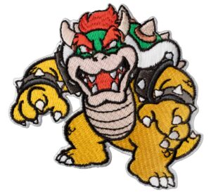 simplicity nintendo super mario brothers bowser applique clothing iron on patch, 3.5'' x 3.2