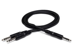 hosa cys-105 y cable, 1/4 in trs to dual 1/4 in trs, 5 ft