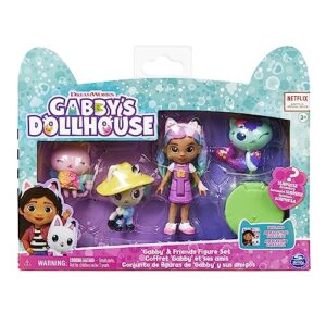 gabby's dollhouse, gabby and friends figure set with rainbow gabby doll, 3 toy figures and surprise accessory kids toys for ages 3 and up