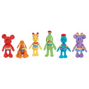 disney classic 6-pack pride collection plush stuffed animal set, 9-inch tall soft plushies