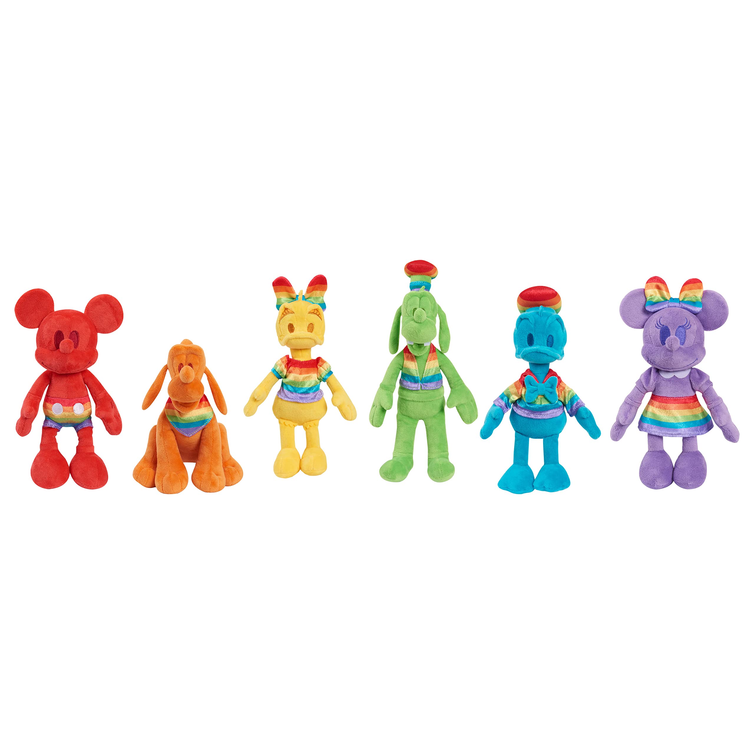 Disney Classic 6-pack Pride Collection Plush Stuffed Animal Set, 9-inch tall Soft Plushies