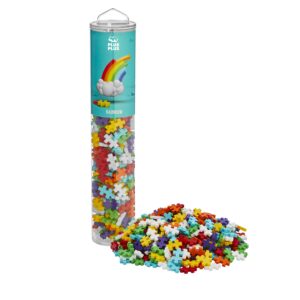 PLUS PLUS - Open Play Tube - 240 Piece Rainbow Mix - Construction Building Stem/Steam Toy, Interlocking Mini Puzzle Blocks for Kids