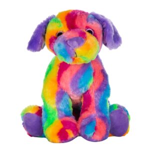 muove dog stuffed animals, rainbow puppy stuffed animal dog toy, cute colorful dog plush toy for kids, stuffed animal dog toy for girl and boy