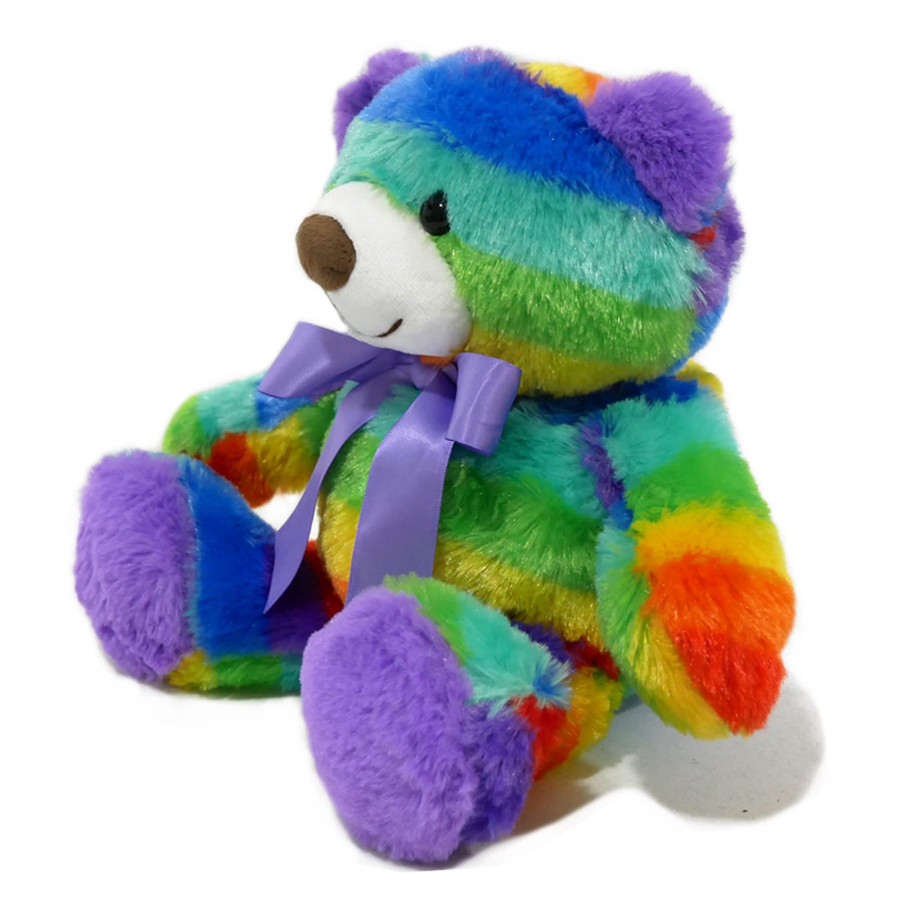 Rainbow Teddy Bear for Girls and Boys Plush Stuffed Animal Cuddly Soft Cheer up Gift 12 inch