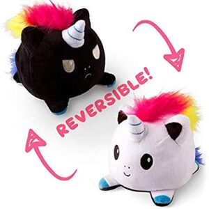 teeturtle - the original reversible unicorn plushie - light + dark rainbow - cute sensory fidget stuffed animals that show your mood