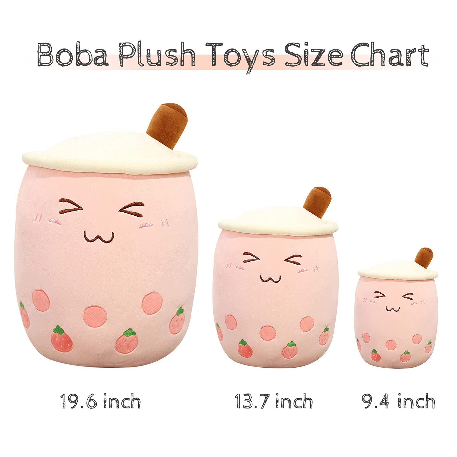 VHYHCY Cute Stuffed Boba Plush Bubble Tea Plushie Pillow Milk Cup Food Plush, Soft Kawaii Hugging Toys Gifts for Kids(Pink, 9.4 inch)