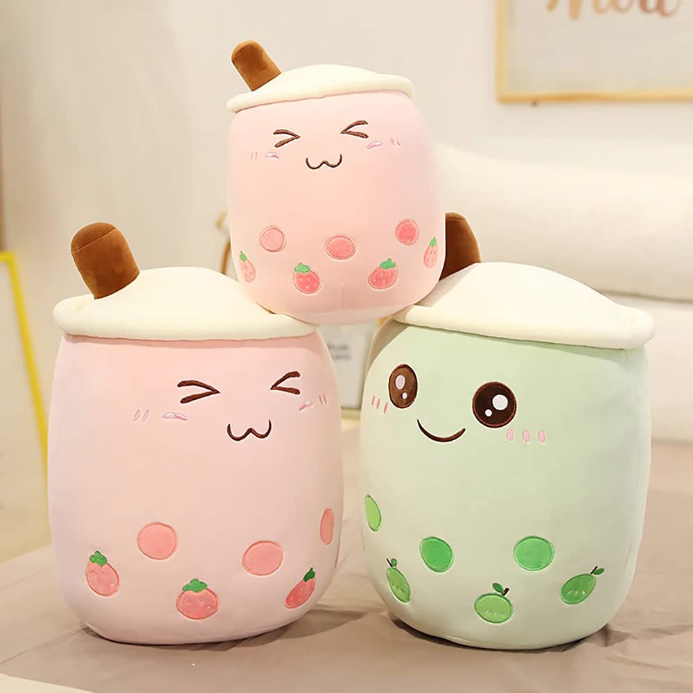 VHYHCY Cute Stuffed Boba Plush Bubble Tea Plushie Pillow Milk Cup Food Plush, Soft Kawaii Hugging Toys Gifts for Kids(Pink, 9.4 inch)