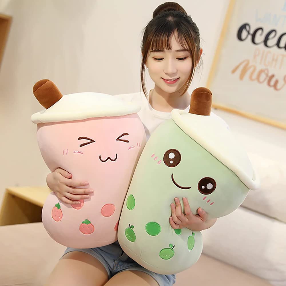 VHYHCY Cute Stuffed Boba Plush Bubble Tea Plushie Pillow Milk Cup Food Plush, Soft Kawaii Hugging Toys Gifts for Kids(Pink, 9.4 inch)