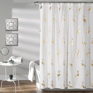 lush decor flamingo shower curtain, 72" x 72", gold