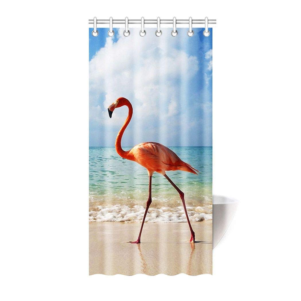 HommomH 36" x 72" Shower Curtain with Hooks Bathroom Waterproof Flamingo Wildlife Animal Art