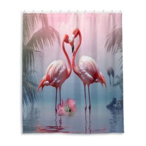 kigai flamingo shower curtains waterproof fabric shower curtain bathroom decoration with hooks washable bathroom shower curtains 60x72 inch