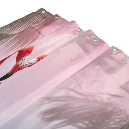 Kigai Flamingo Shower Curtains Waterproof Fabric Shower Curtain Bathroom Decoration with Hooks Washable Bathroom Shower Curtains 60x72 Inch