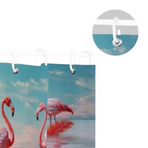 xigua Flamingos Shower Curtain - 72x72 Inch Waterproof Fabric Shower Curtains with 12 Hooks - Modern Home Bathroom Hotel Spa Decorations