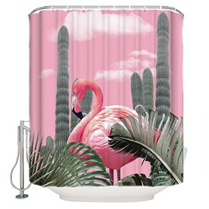 shower curtain, colorful flamingo animal washable shower curtain with hooks bath decor fabric shower curtains for bathroom, hotel, stalls, bathtubs, 72x72 in