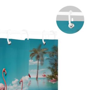 xigua Flamingos Shower Curtain - 72x72 Inch Waterproof Fabric Shower Curtains with 12 Hooks - Modern Home Bathroom Hotel Spa Decorations